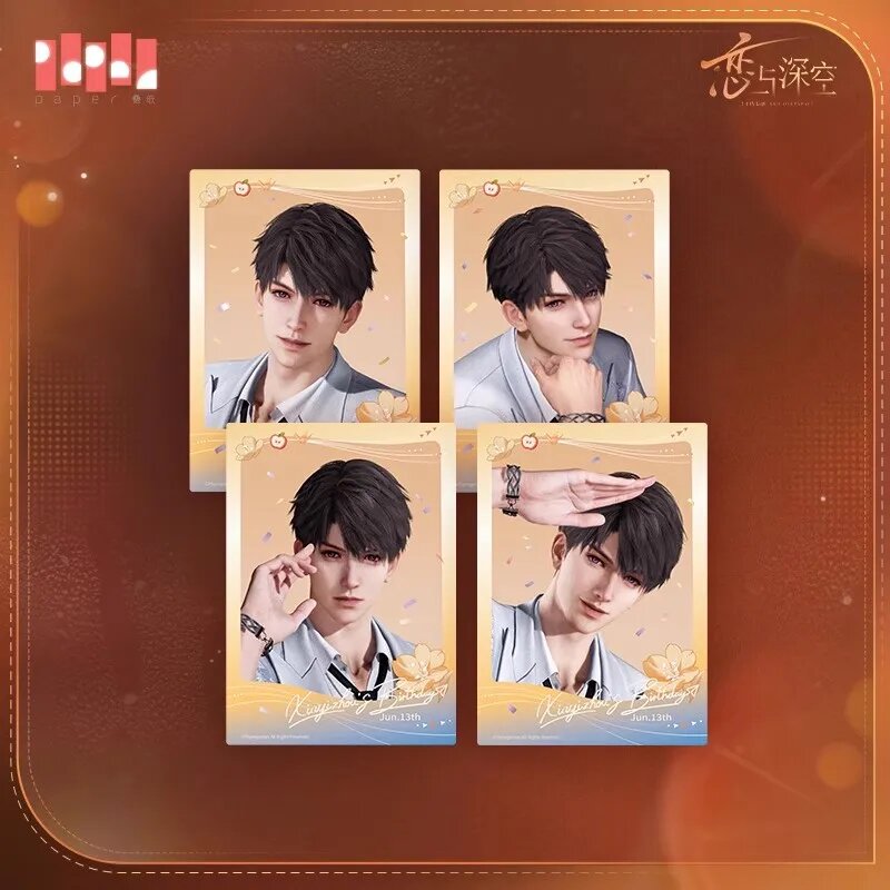 Love and Deep Space Caleb 2025 Birthday Set 4 Polaroids