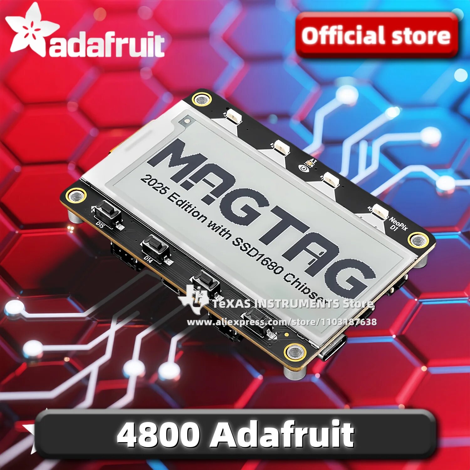 Adafruit MagTag 2.9" E-Ink дисплей
