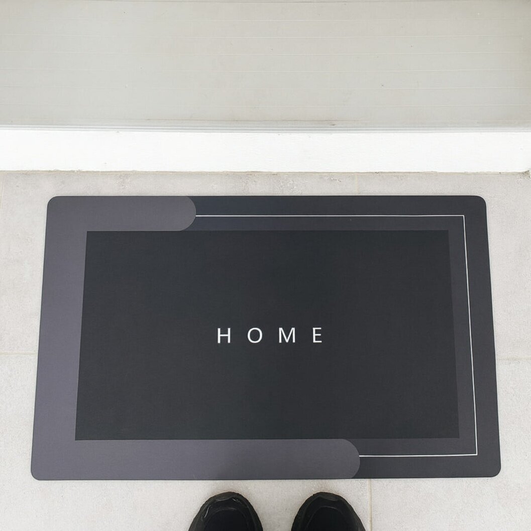 Коврик придверный диатомитовый "HOME" быстросохнущий, 50х80 см, впитывающий влагу, серый