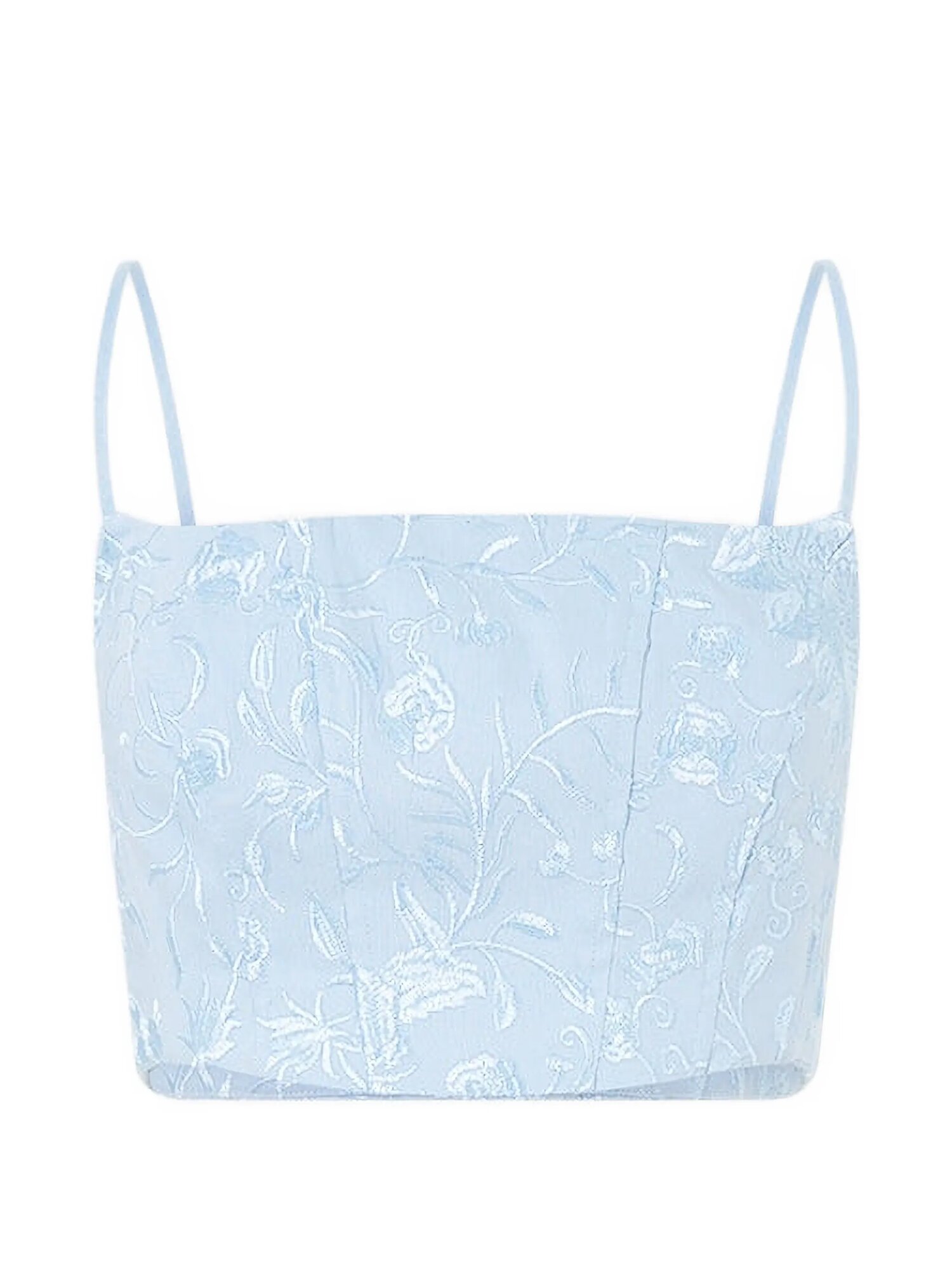 Топ Seville Sweetheart floral-embroidered corset crop top