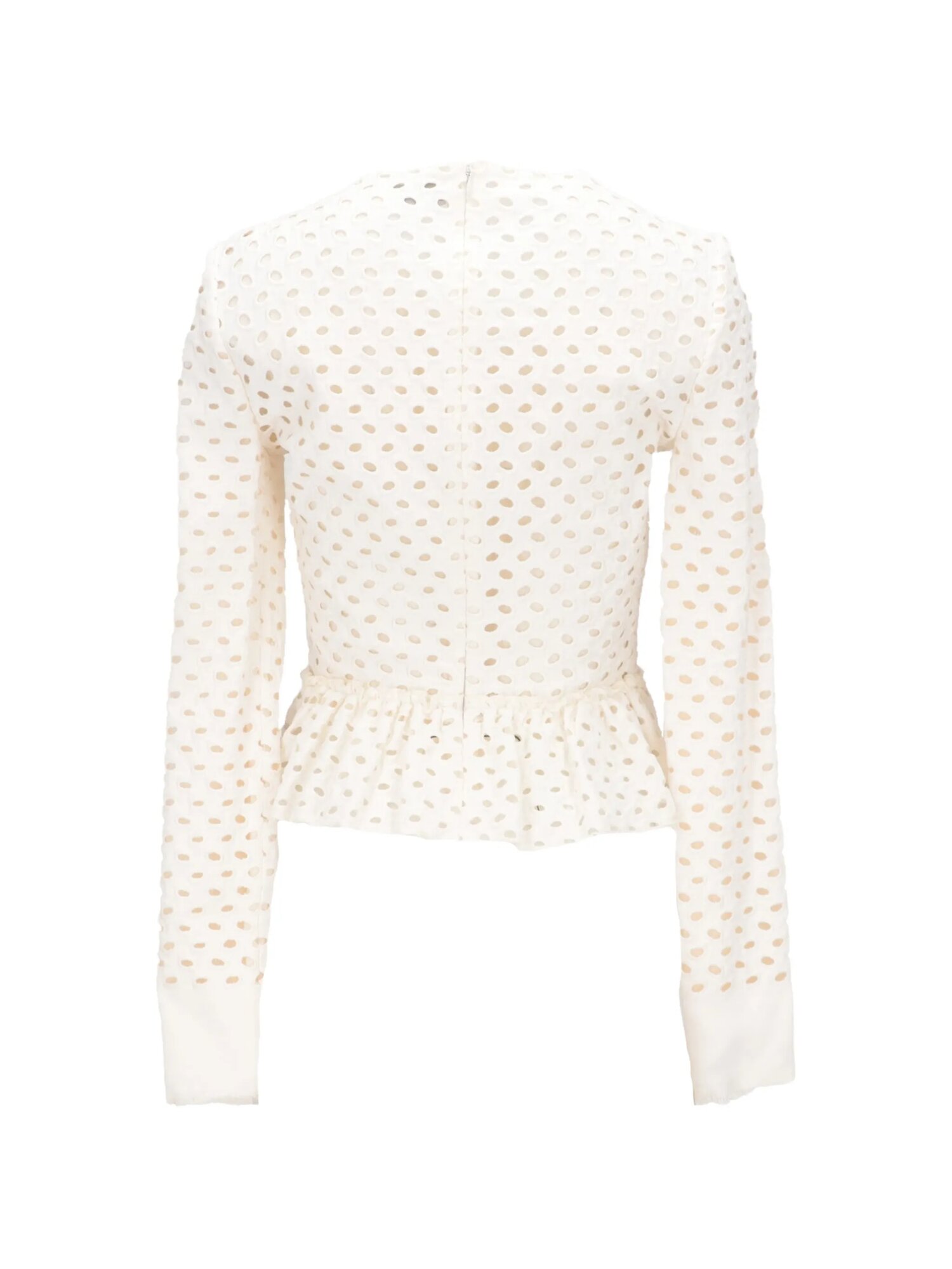 Блуза Tom Ford Broderie-anglaise blouse, размер 42 EU, бежевый/белый — фото 1