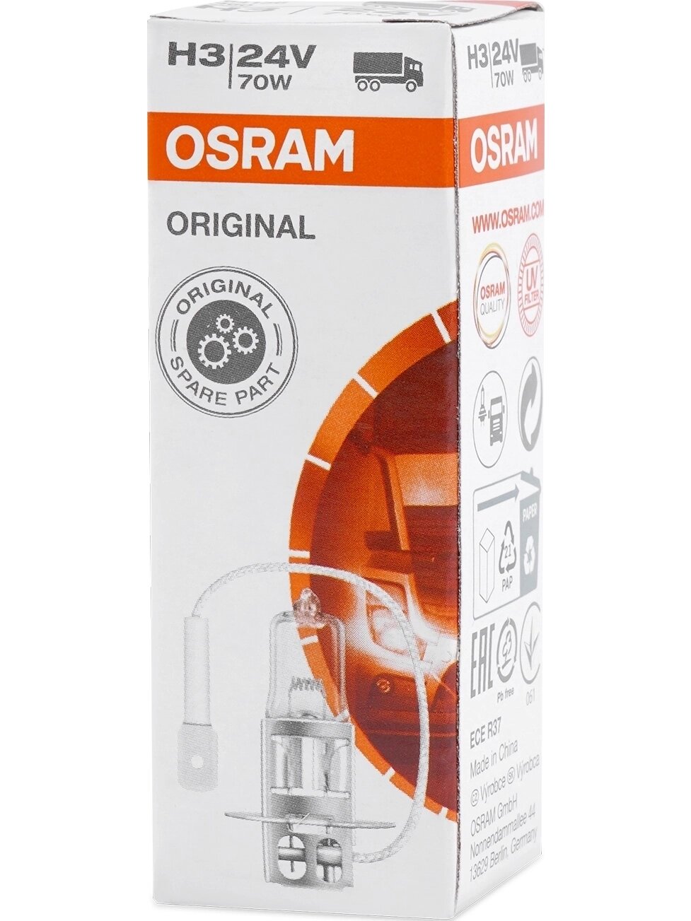Галогенная лампа Osram Classic H3 (70W 24V) 1шт, 64156