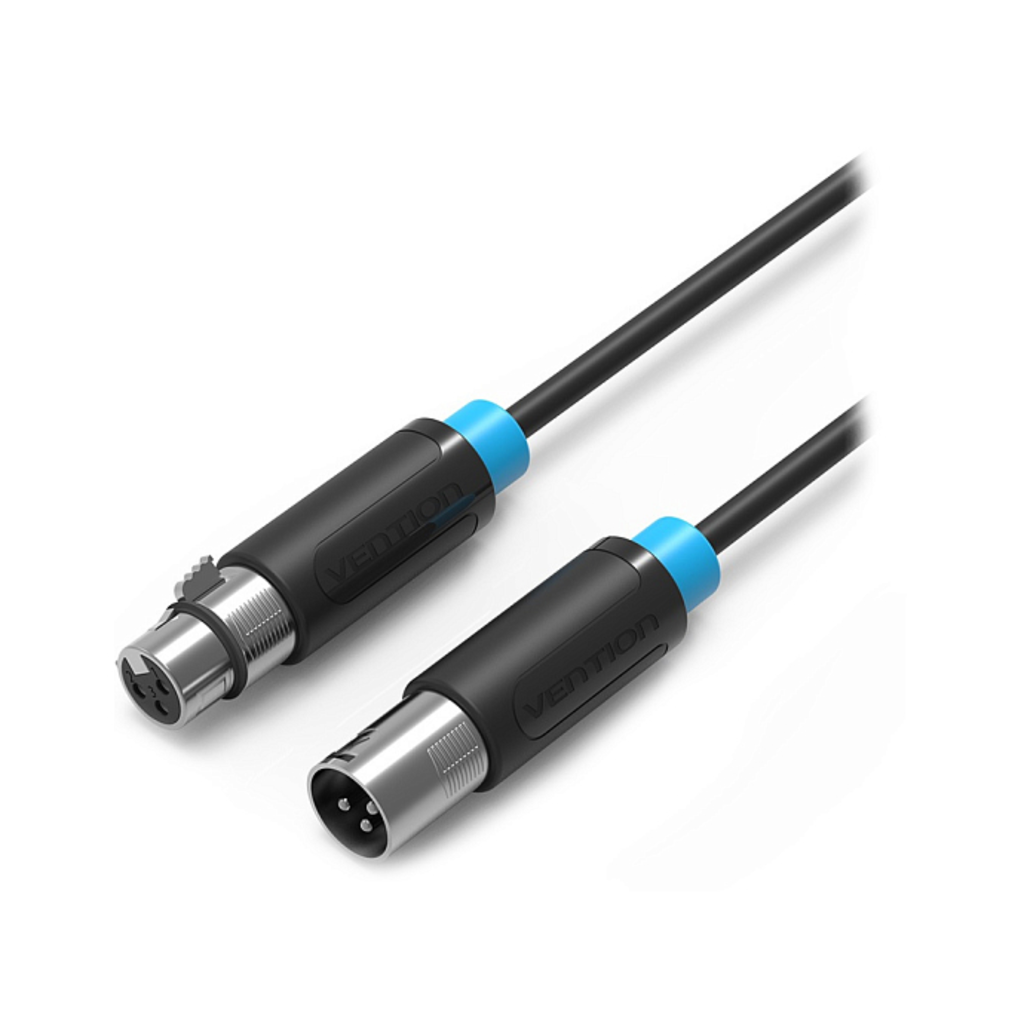 Аудиокабель Vention XLR M/XLR F 1.5m black, медный проводник, ПВХ