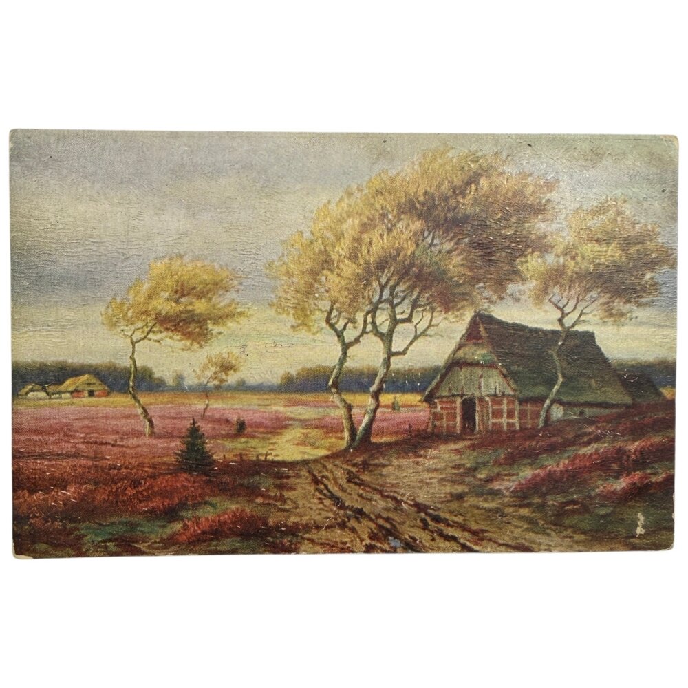 Почтовая открытка "Хой - Дорога к дому на закате" 1900-1917 гг. Германская Империя