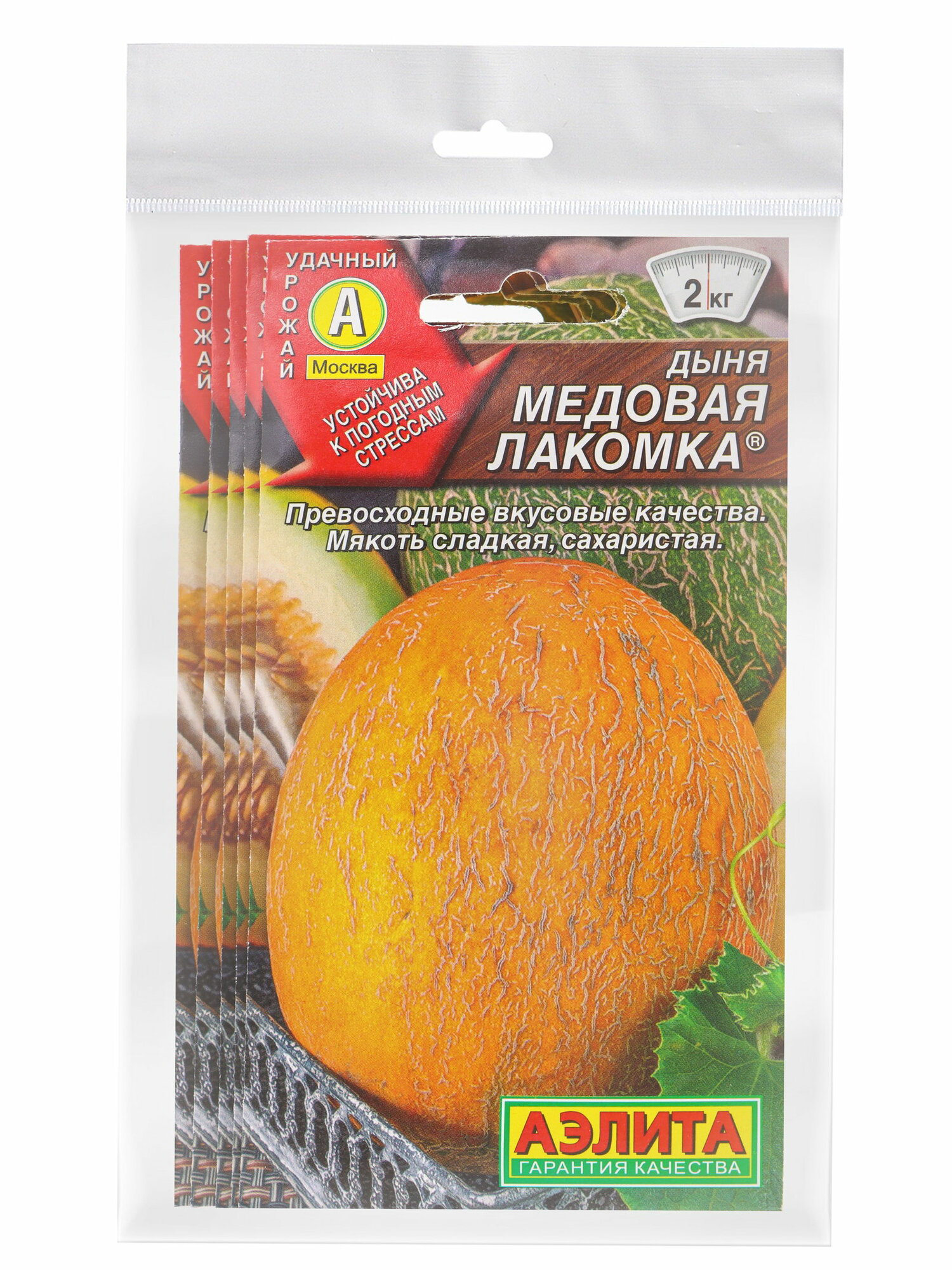 Набор семян Дыня "Медовая лакомка", 5 шт, "Мой выбор", место выращивания: закрытый грунт (теплицы, укрытия)