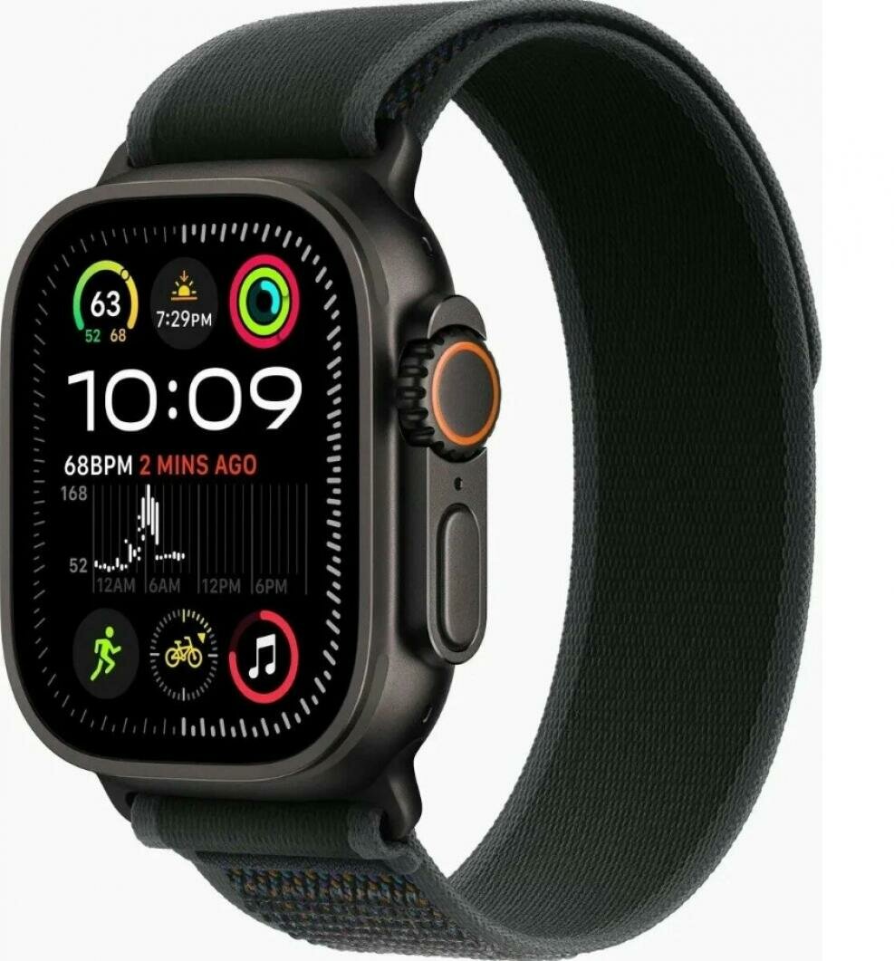 Умные часы Apple Watch Ultra 2, 49mm Black Titanium Case With M/L Black Trail Loop