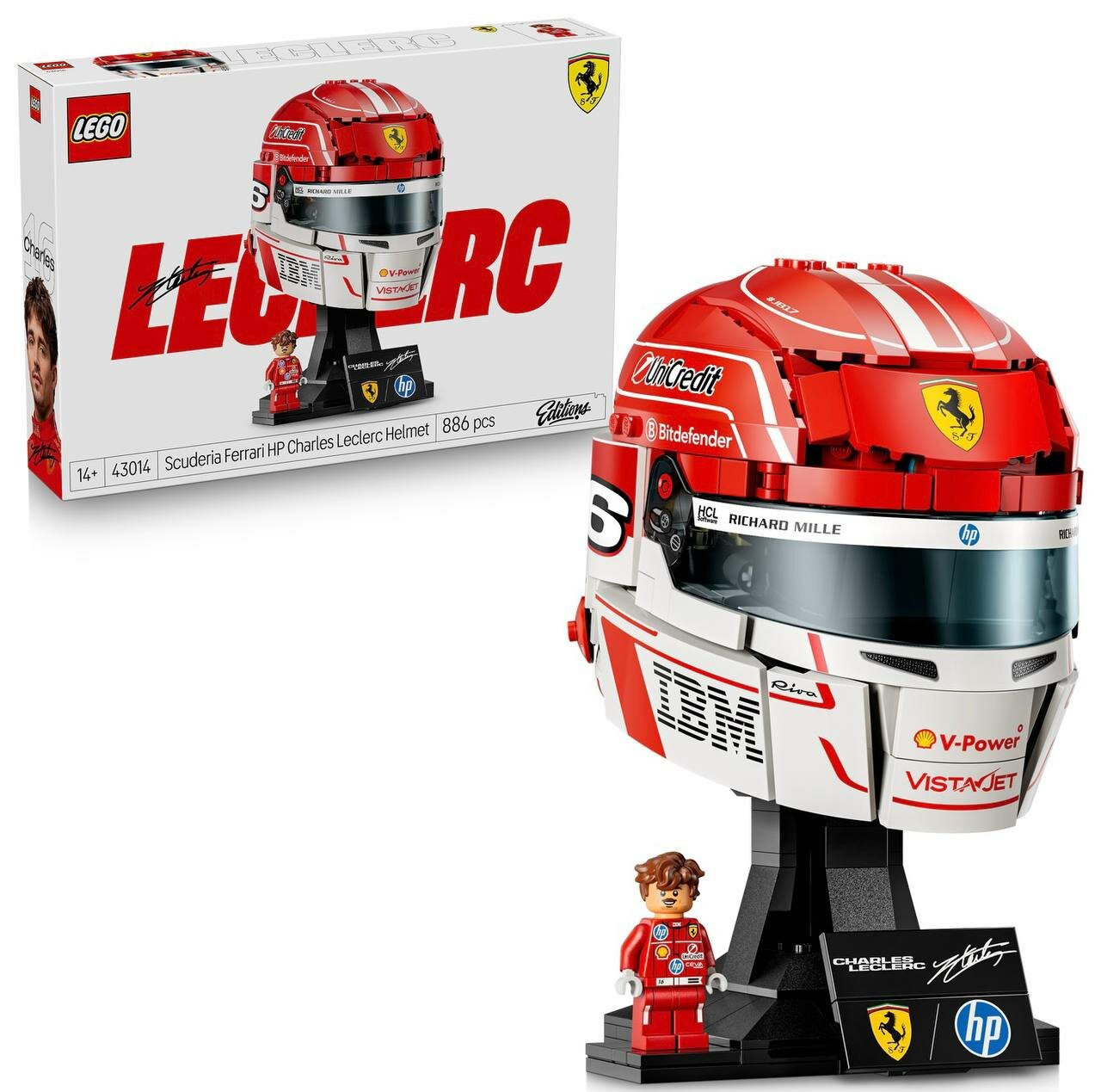 Конструктор LEGO Editions Шлем Шарля Леклера 43014, 886 детали, от 14 лет