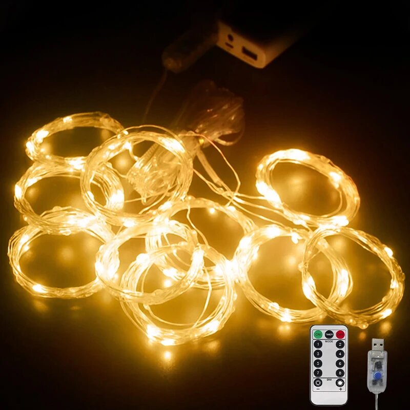 Гирлянда-штора светодиодная 3x3 м, 300 LED, теплый белый