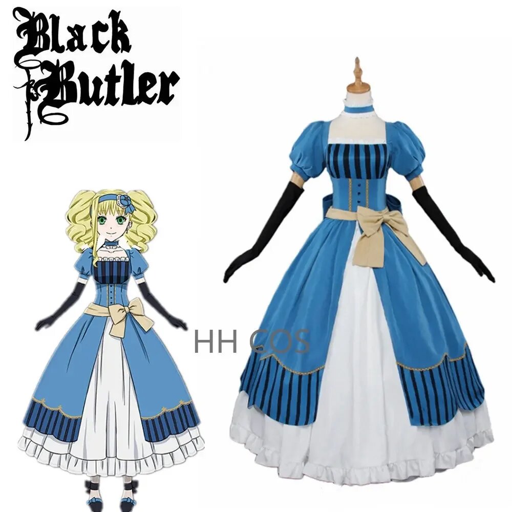 Косплей Элизабет Мидфорд, черное платье, Black Butler
