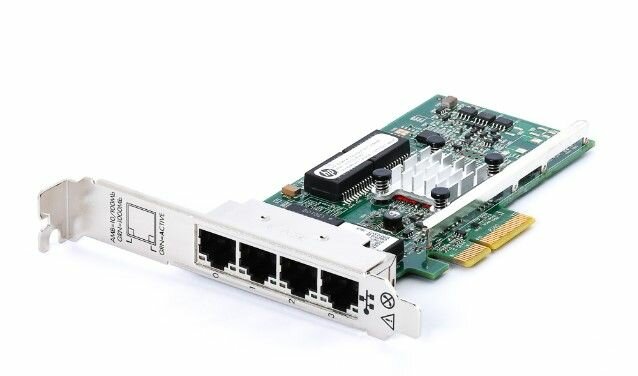HP 331T HSTNS-BN82 649871-001 647592-001 (формат i350-T4 и BCM95719A1904G ) четырёхпортовая гигабитная cетевая карта для компьютеров и серверов PCI-E x4, содержит 4 разъёма RJ45 1 Gbit