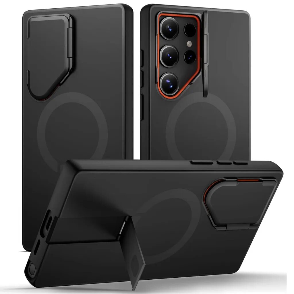 Чехол Suritch для Samsung Galaxy S24 Ultra с магнитной защитой, защитой камеры и Черный, Black