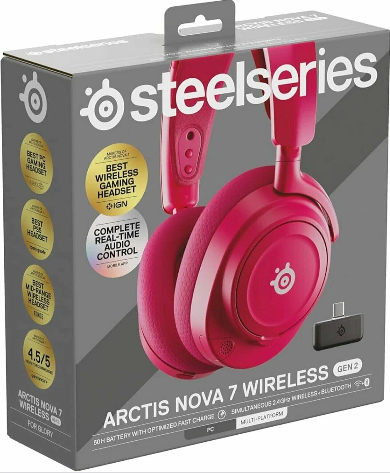Игровая гарнитура SteelSeries Nova 7Gen2, беспроводная, цвет Magenta