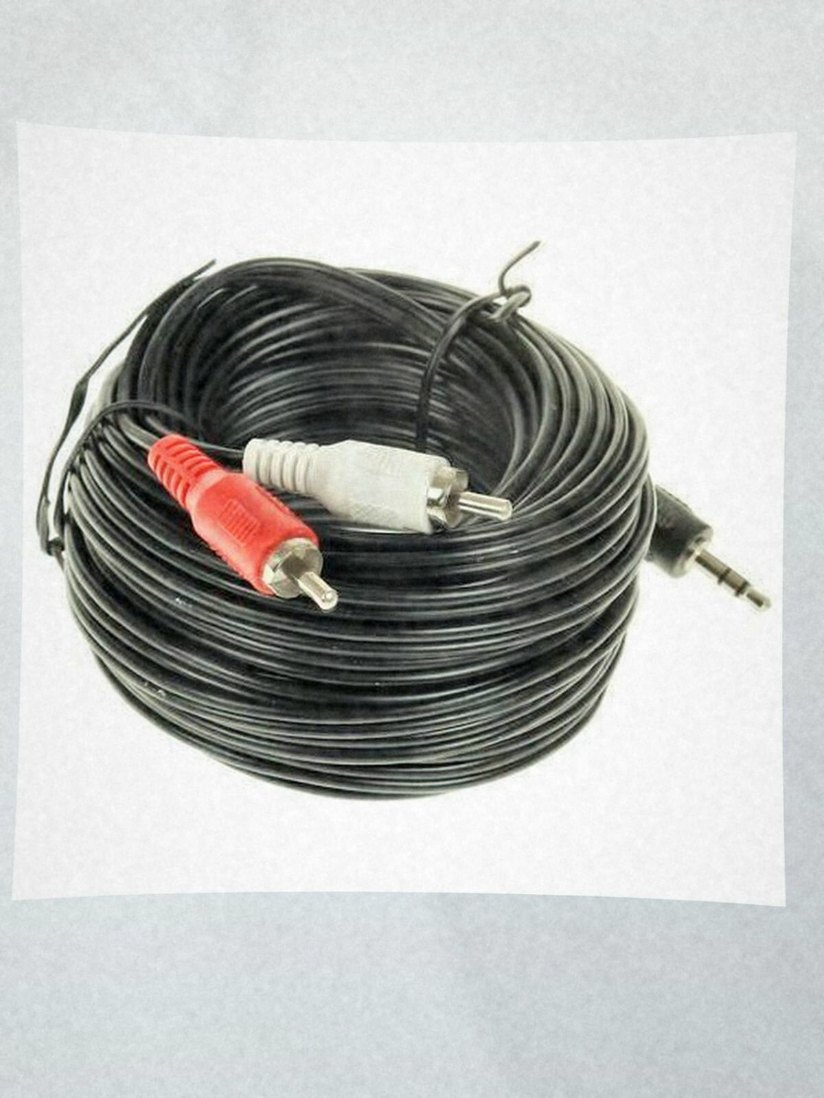 Аудиокабель, разъем jack 3.5 мм-2RCA, цвет- черный, полезный