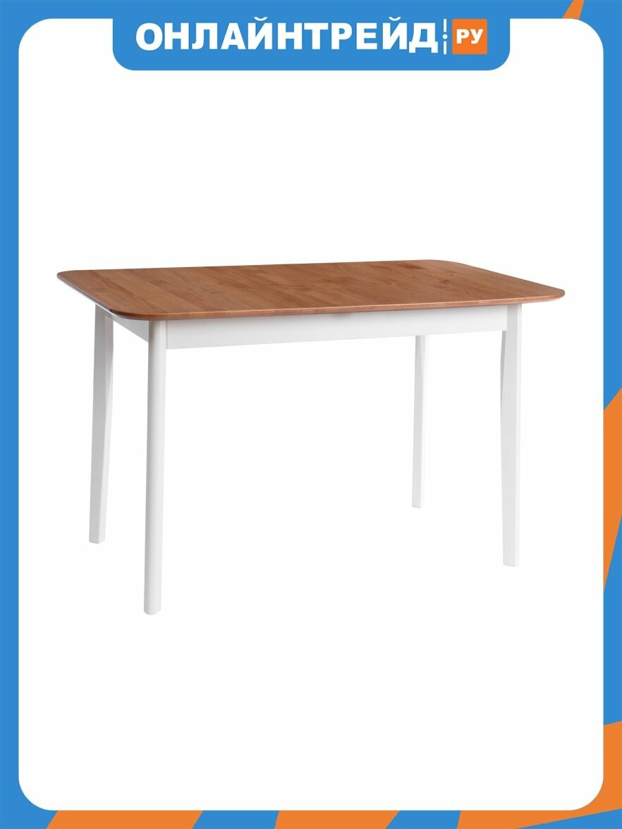 Стол Tetchair Соната Люкс/ Sonata Lux table, 120х75х75 см массив сосны, антик/белый
