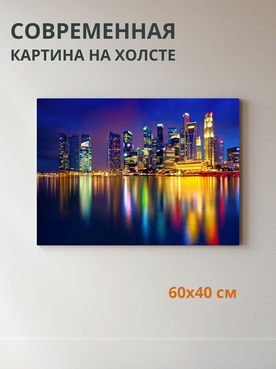 Картина на холсте Городской пейзаж 60x40 см