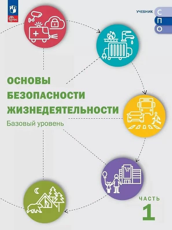 Учебник Просвещение Основы безопасности жизнедеятельности. Базовый уровень. В 2 частях. Часть 1. Для СПО. ФГОС 2021. 2025 год, Коллектив авторов