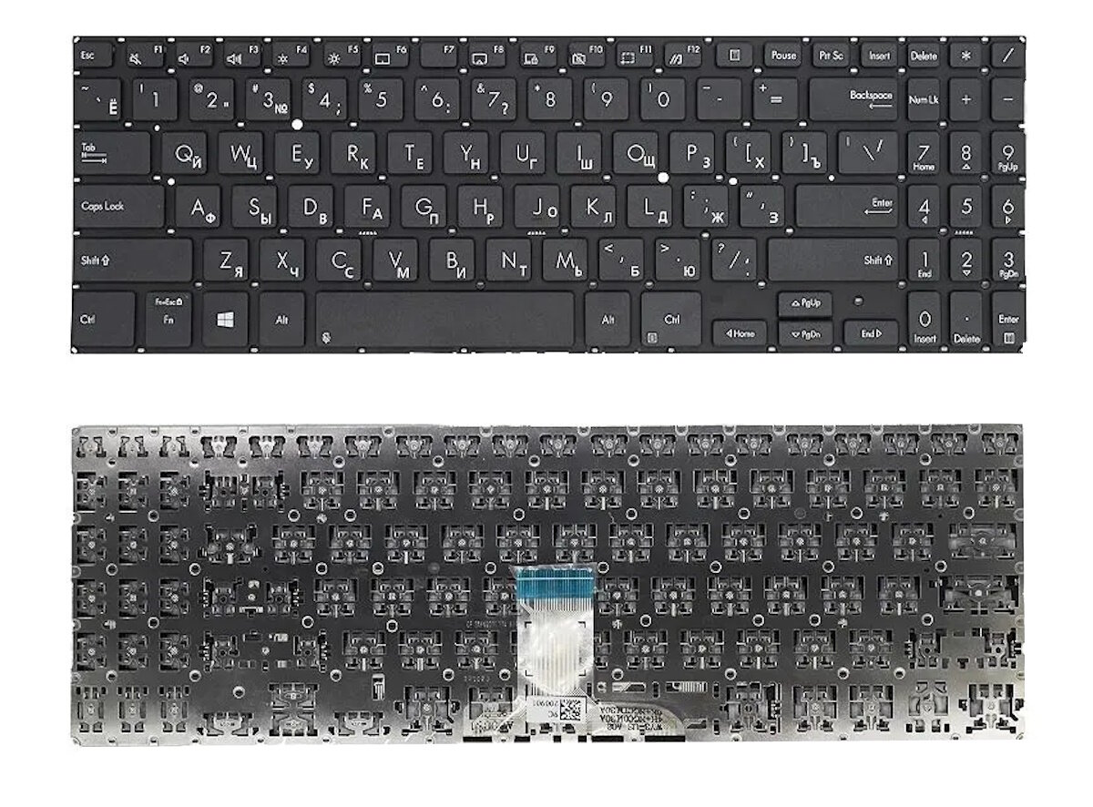 Клавиатура для ноутбука Asus ExpertBook B1-B1500, P1550, BW450, Pro15 PX555, PX555C, чёрная, без рам