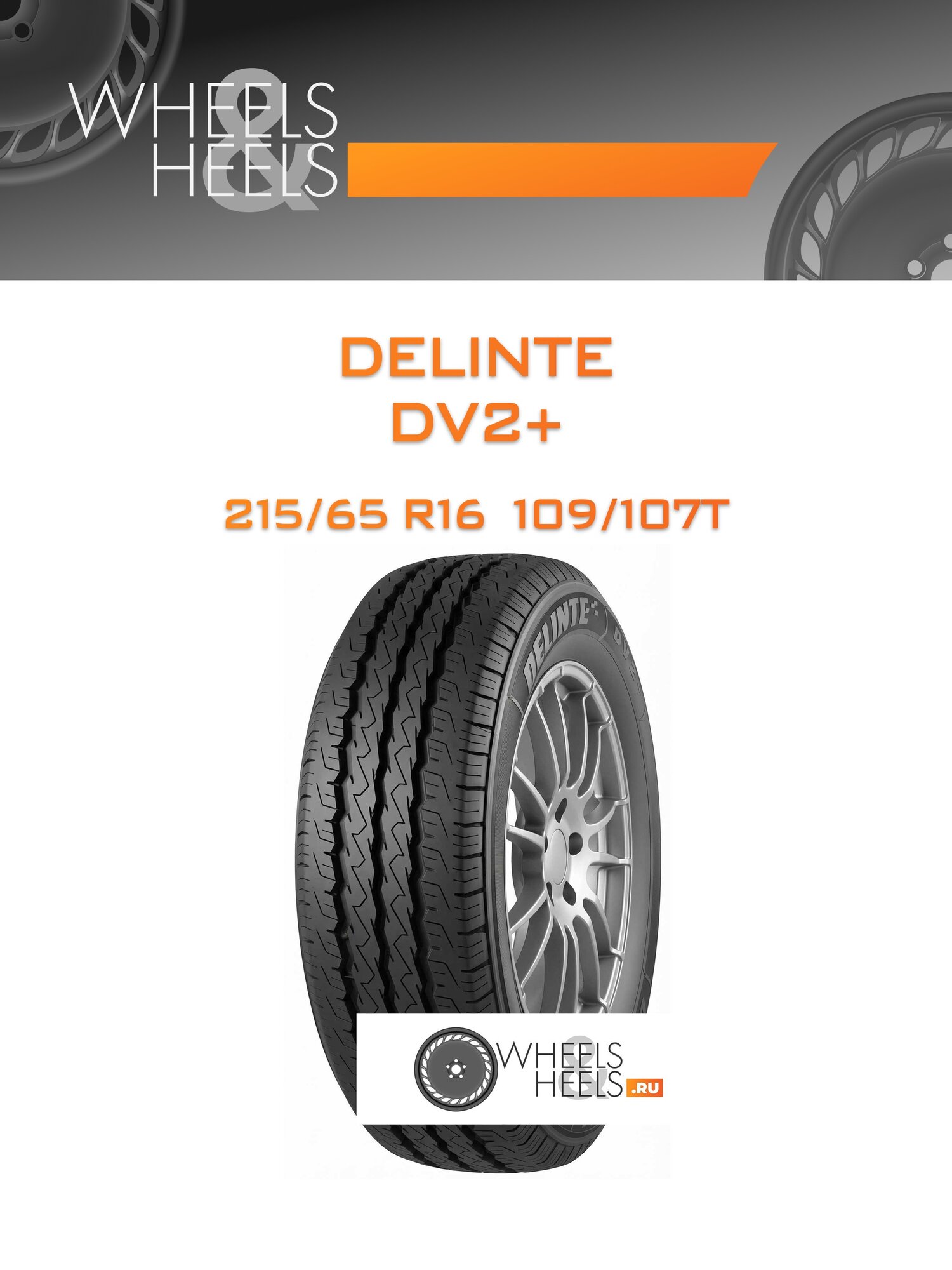 Шина автомобильная Delinte DV2+ 215/65 R16 109/107T SUMMER, летняя, универсальная