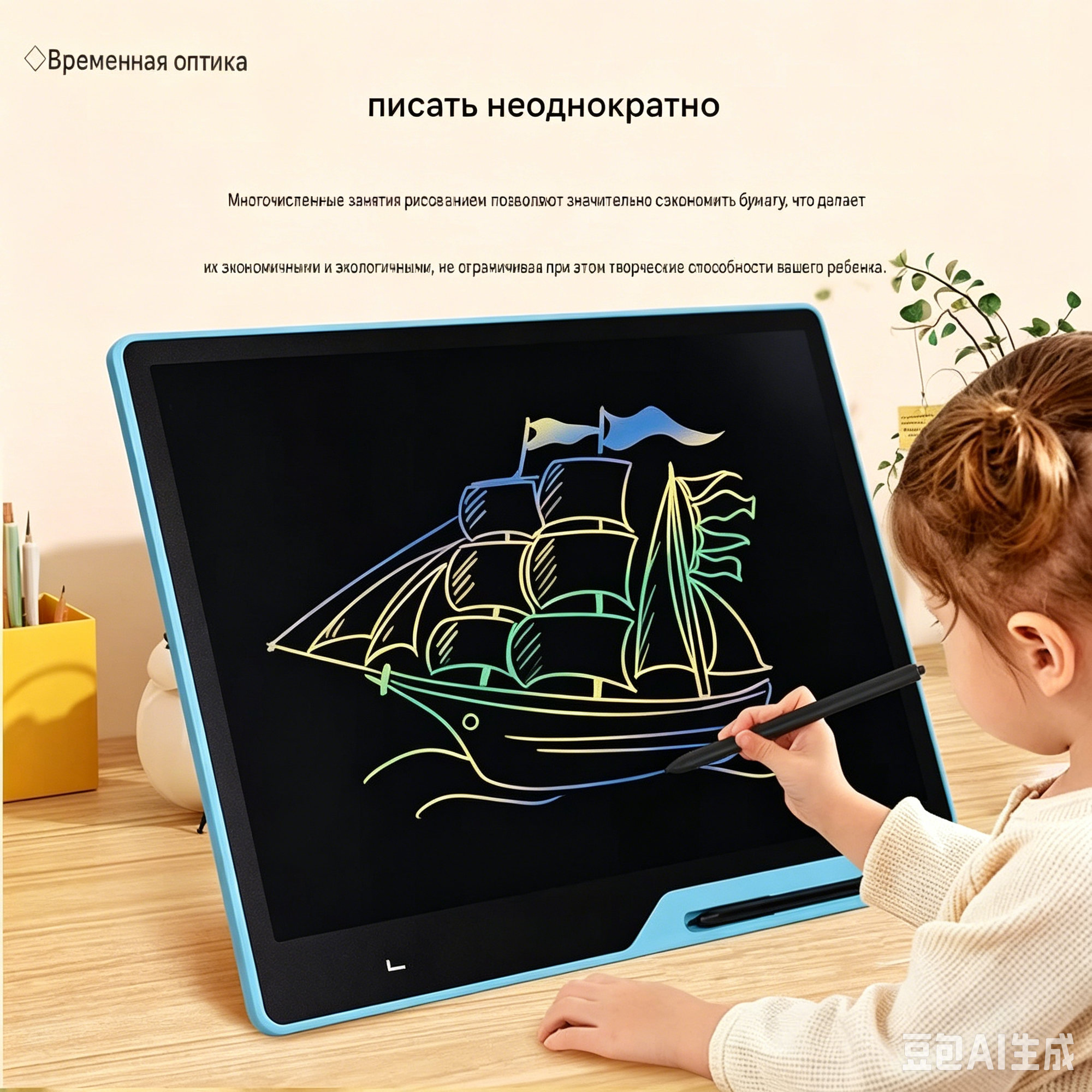 Стираемая обучающая игрушечная доска для письма, детская игрушечная электронная ЖК-доска для письма, 12 дюймов, синяя
