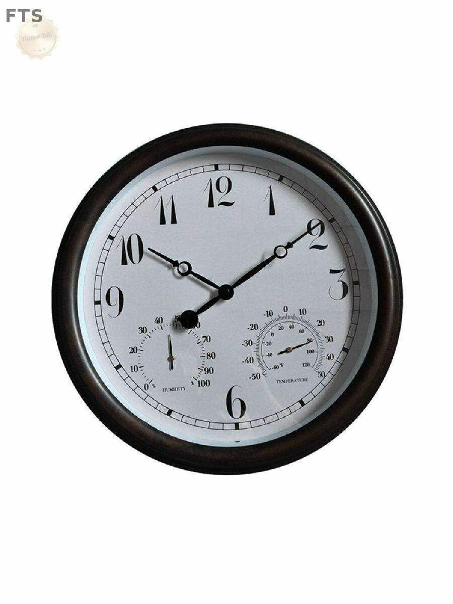 Уличные водонепроницаемые настенные часы с дисплеем температуры и влажности