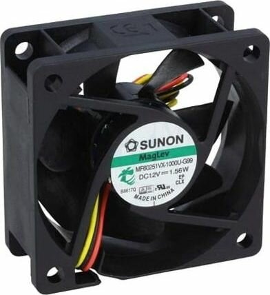 Вентилятор SUNON MF60251VX-1000U-G99 осевой 12В DC 60x60x25мм подшипник Vapo 45,63куб. м/ч 31,2дБА
