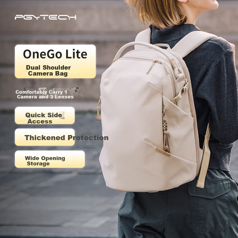 Рюкзак PGYTECH Dandelion OneGoLite 16 л для DSLR и беззеркальных камер с водонепроницаемой тканью Цвет：Кремовый белый