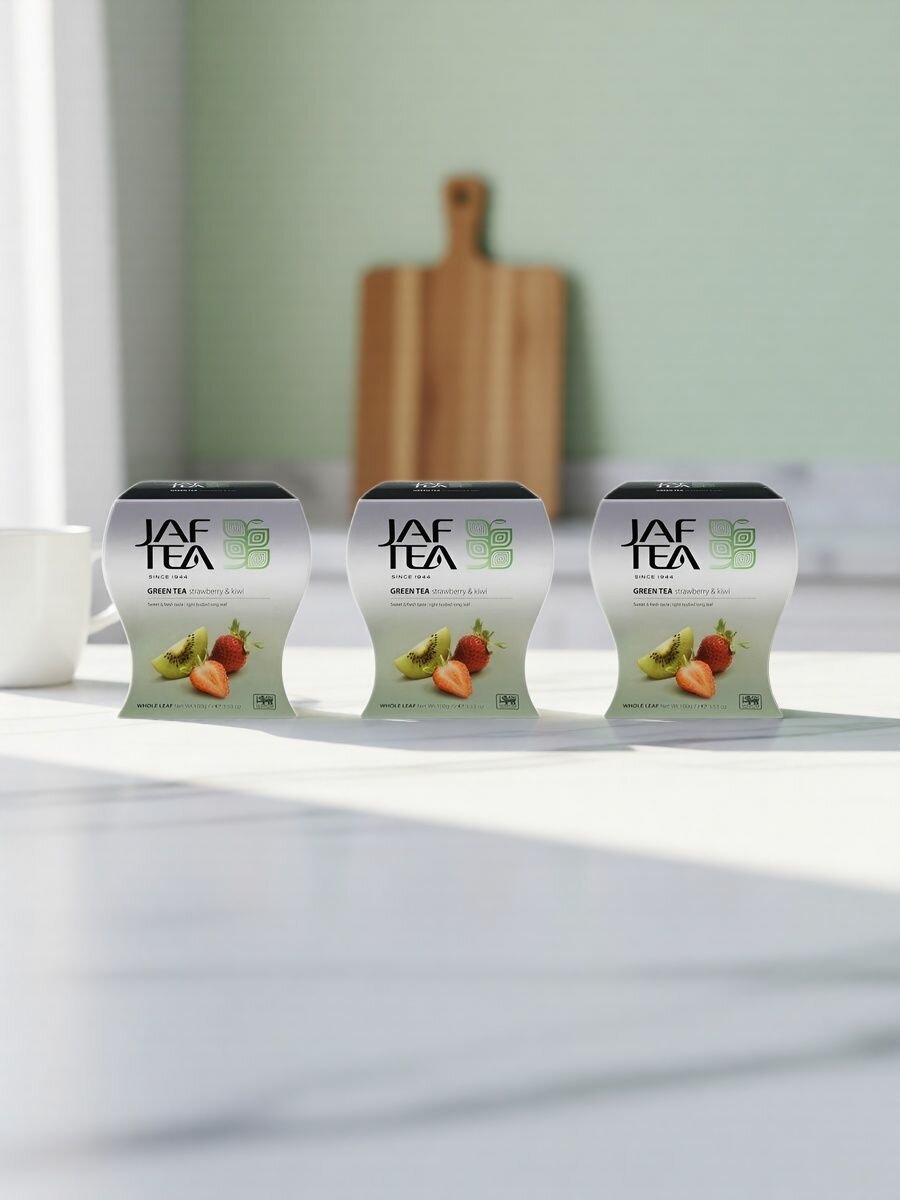 Чай зеленый Jaf Tea Strawberry & Kiwi, 100 гр. - 3 штуки, листовой