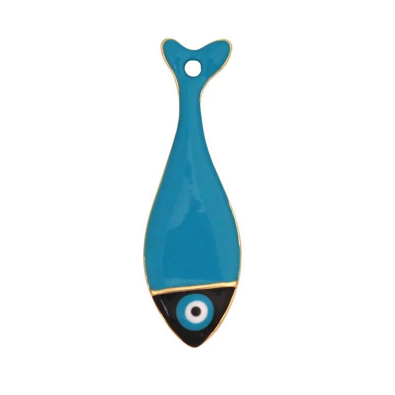 Подвеска рыбка с "глазом Фатимы", Turquoise, K919080L1-Turquoise