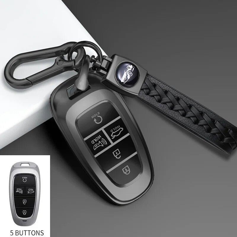 Чехол для ключа Hyundai 5 кнопок, серый