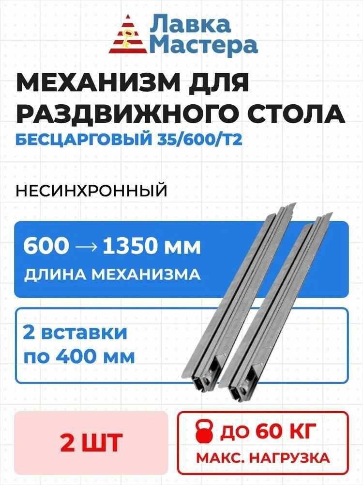 Механизм для раздвижного стола Т2-600 бесцарговый