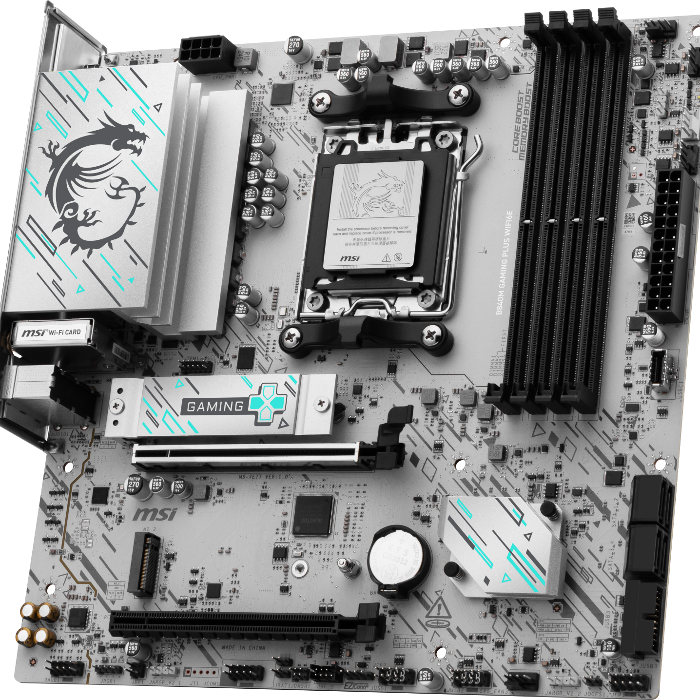 Материнская плата MSI B840M GAMING PLUS WIFI6E для процессоров AMD Ryzen 9700X/9600X/7500F с разъемом AM5