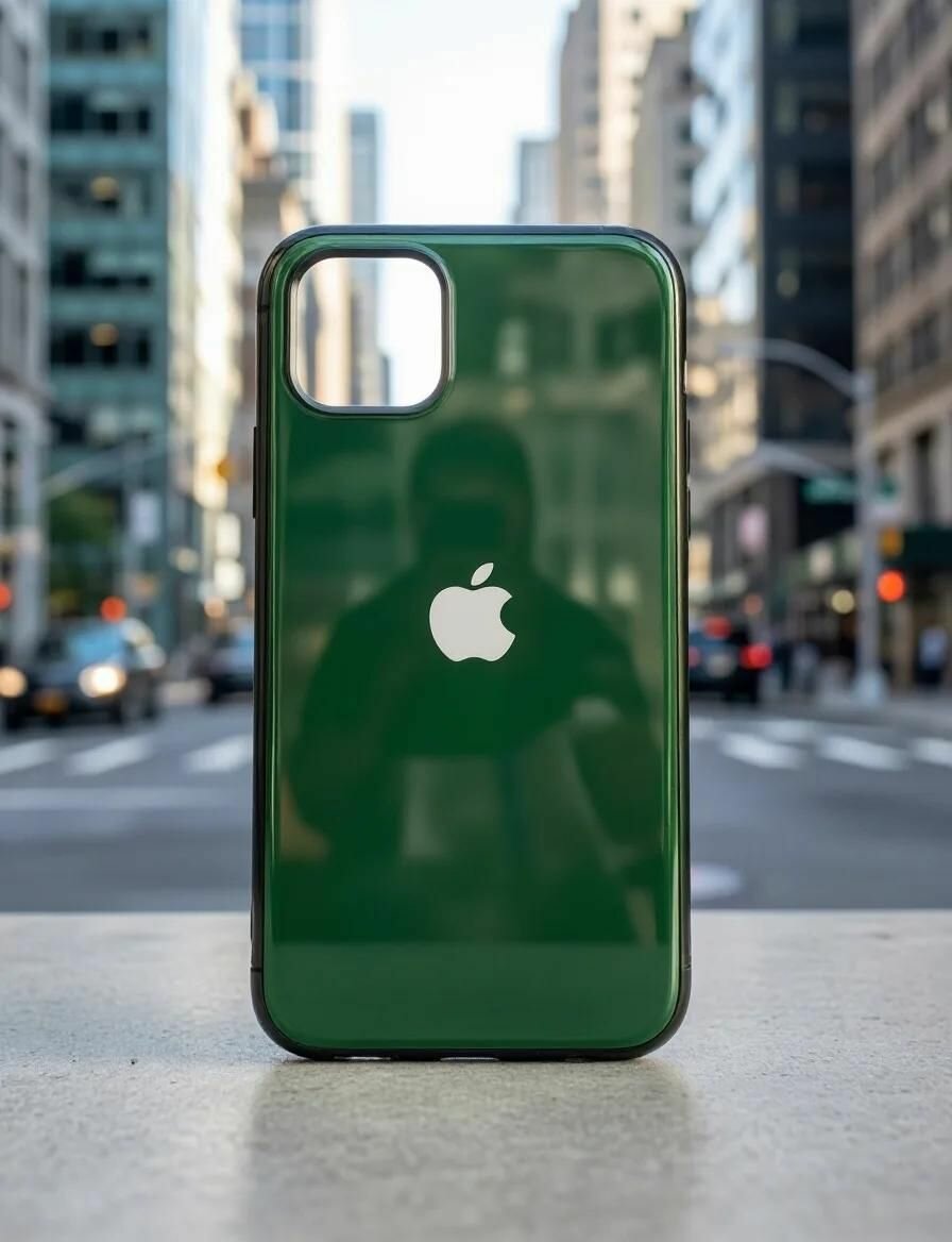 Чехол для iPhone 11 Pro ( айфон одиннадцать про макс ), серо зелёный глянцевый.