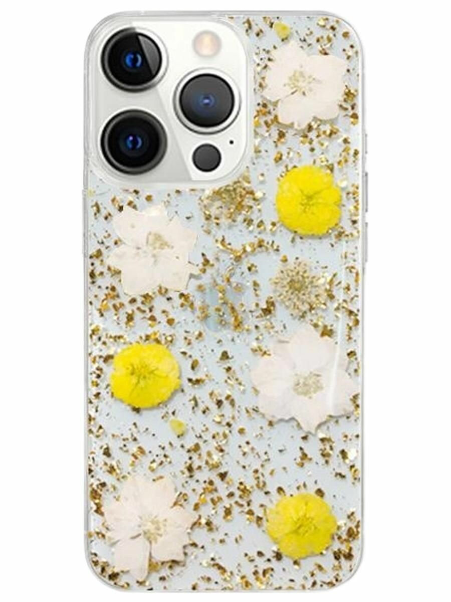 Чехол K-DOO Flowers iPhone 14 PRO Max, желтый
