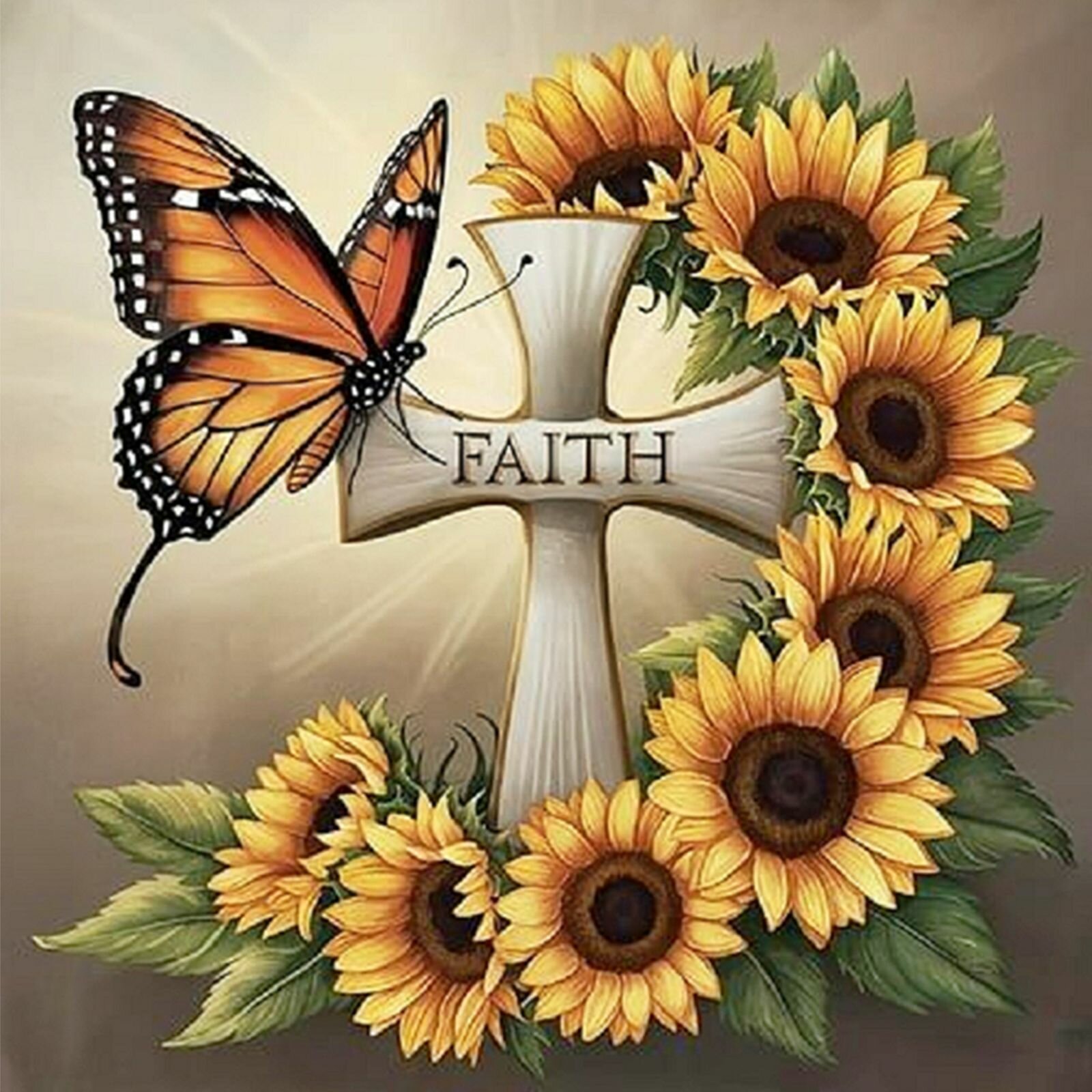 Крестиковый набор Sunflower, цветочный узор, хлопковая канва 11CT, 40 40 см
