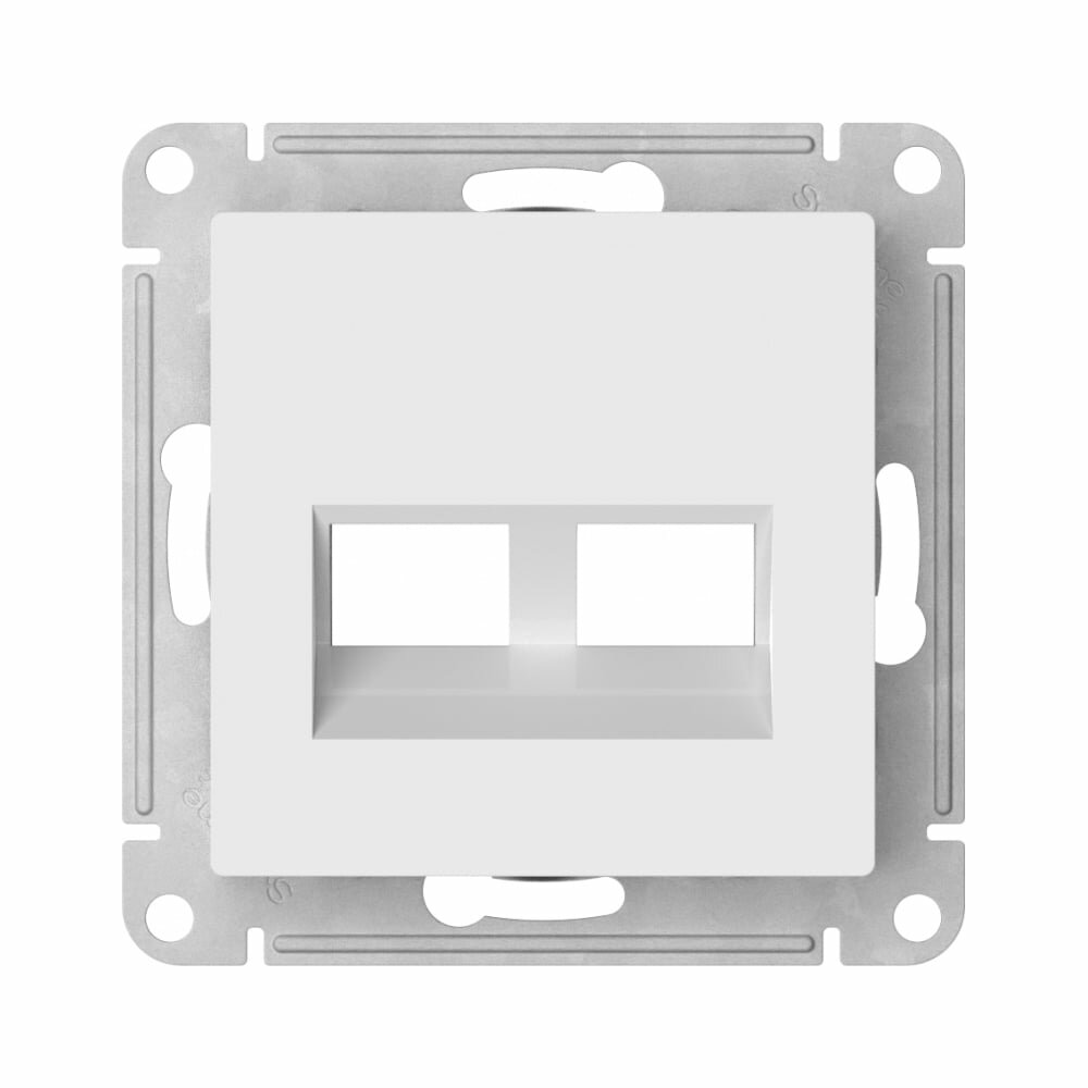Накладка двойная Systeme Electric ATLASDESIGN для информационных функций типа Keystone, Белый ATN000190