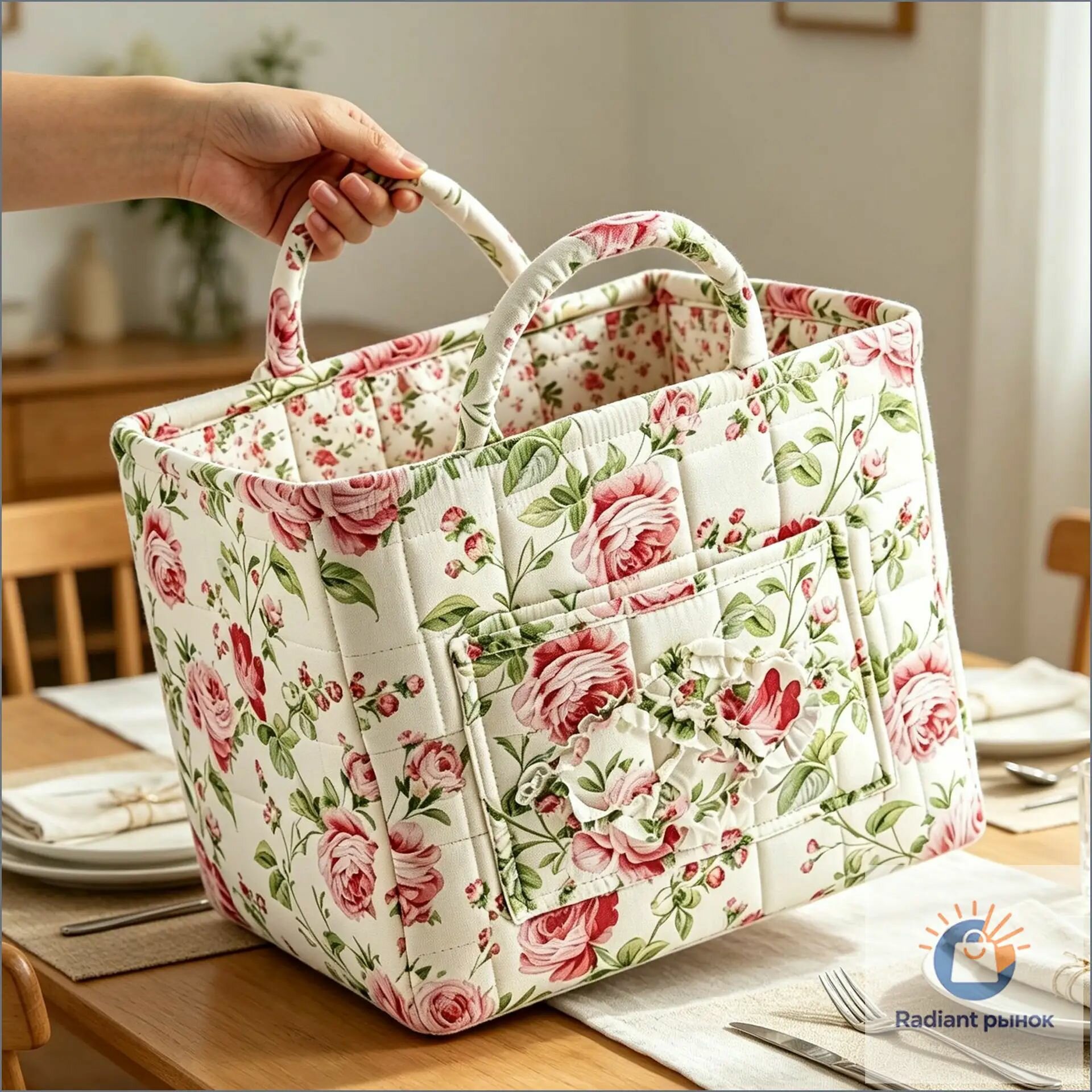 Корзина для хранения длина 33 см, ширина 27 см, высота 26 см.