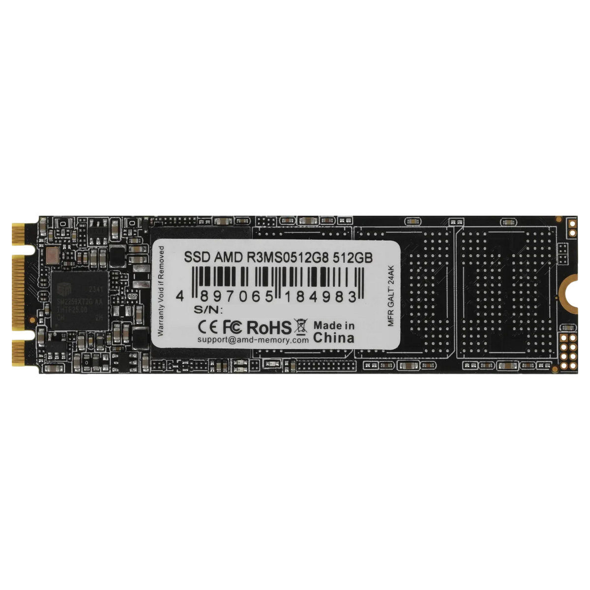 Твердотельный накопитель SSD AMD Radeon mSATA 512GB AMD Radeon R3 Series Client SSD SATA 6Gb/s, 550/480, 3D NAND, DRAM less, 150TBW, RTL уц-2-1