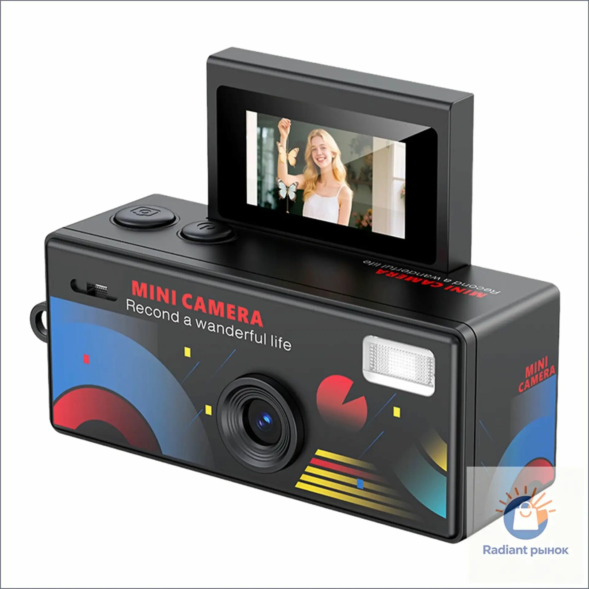 Мини-камера-брелок LK-030 с поворотным экраном, 720P, 0,96 дюйма, USB-C