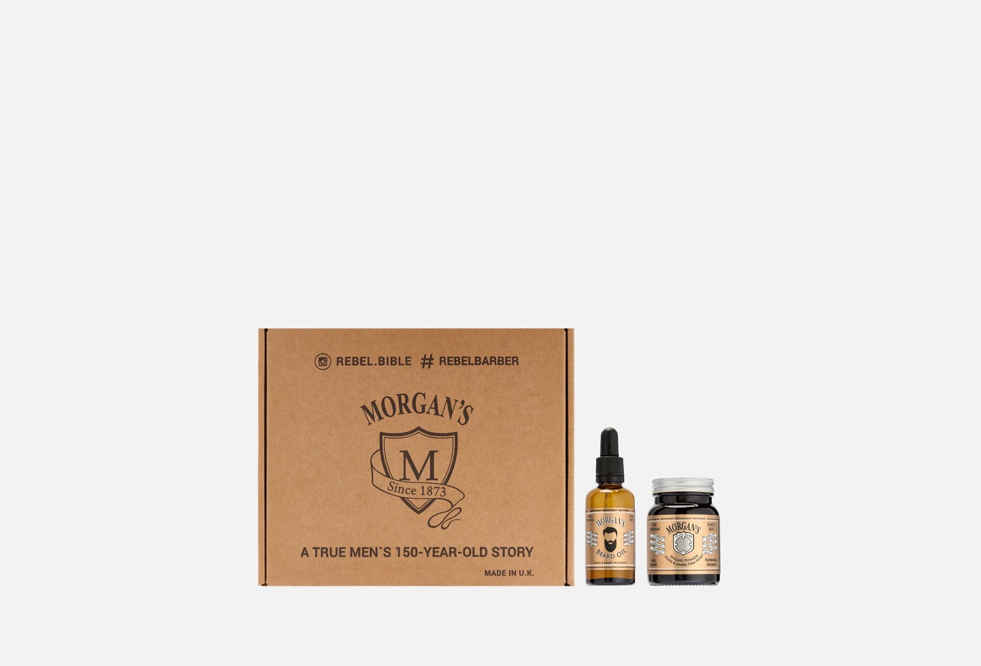Morgans Oudh & Amber beard oil + styling pomade Набор средств для бороды и волос 2 шт
