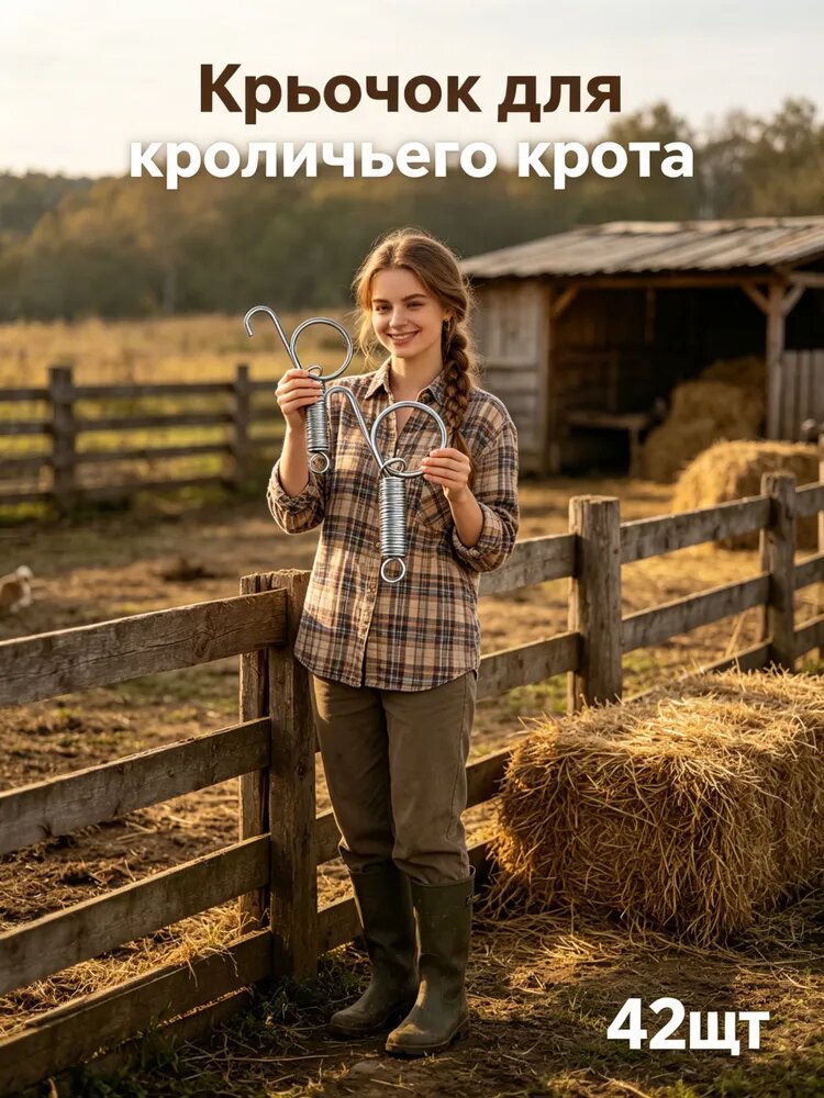 42 шт/Крючок для дверей клетки/Прочный фиксатор для птичьих и зверовых клеток