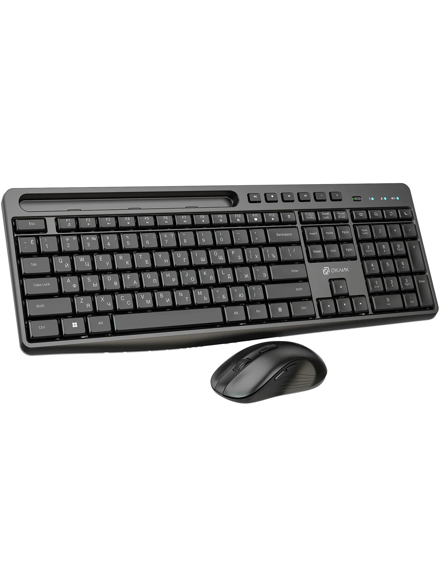 Клавиатура и мышь Oklick S275W 1993113 клав: черный мышь: черный, USB беспроводная, slim Multimedia