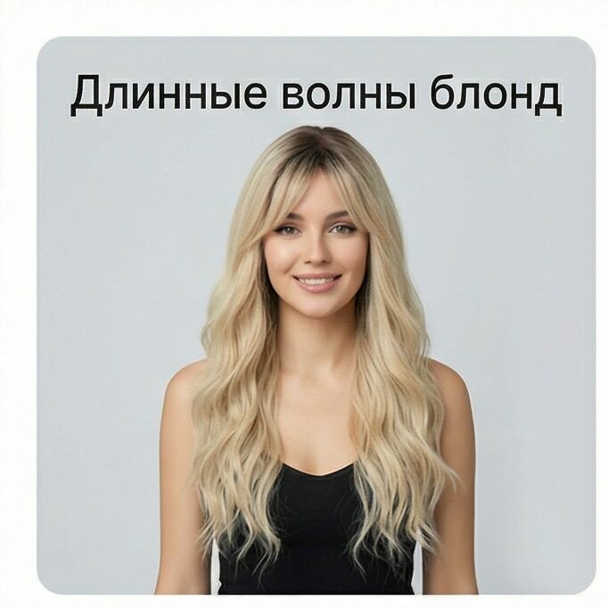Для вечеринки и фотографий Женский парик с чёлкой и роскошными волнистыми волосами в платиновом блонде, 60 см