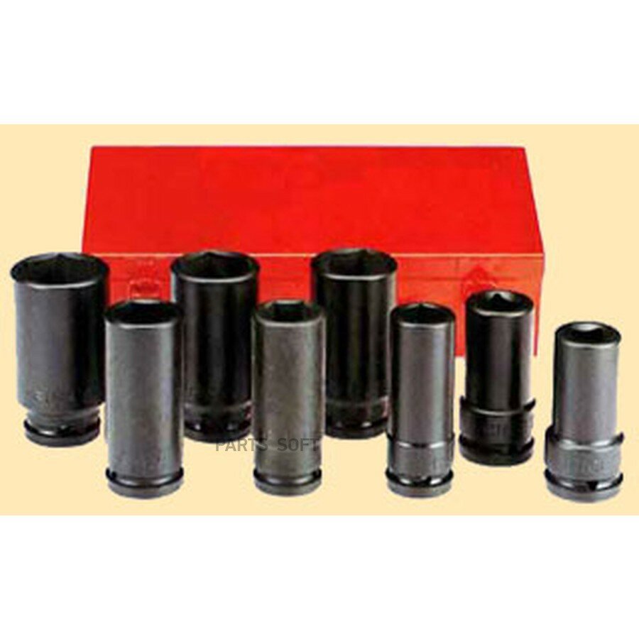 Набор FORCE DR.3/4 ударных 6-ти гранных длинных (L=100мм) головок: 27, 30, 32, 35, 38, 41мм и под футорки 19, 21мм (L=90мм) 8пр. В металлическом ящике. от официального дистрибьютора, FORCE, артикул 6082D