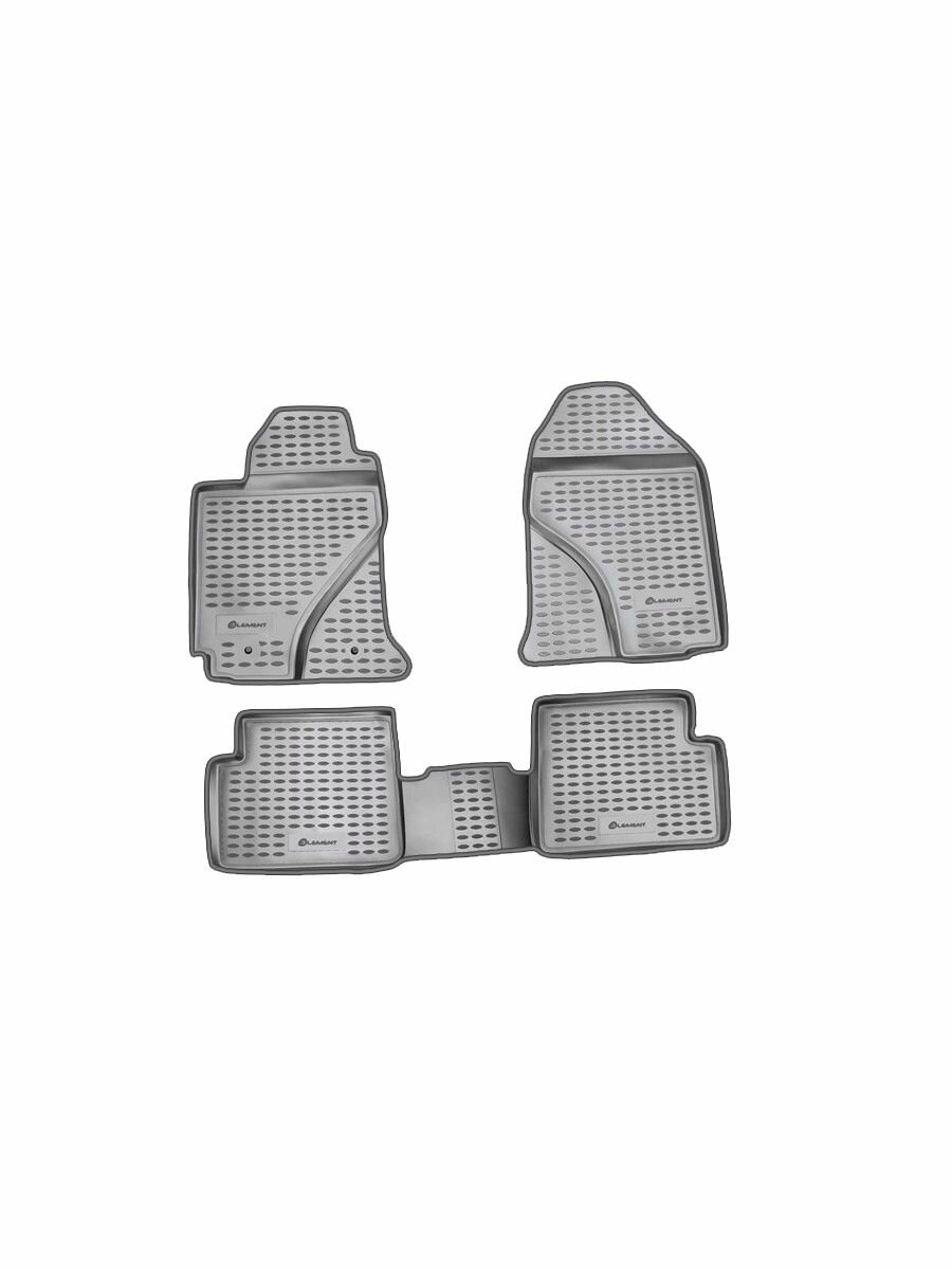 Коврики 3D в салон TOYOTA Corolla 2002-2007, 4 шт. (черный кант, полиуретан) / Тойота Королла