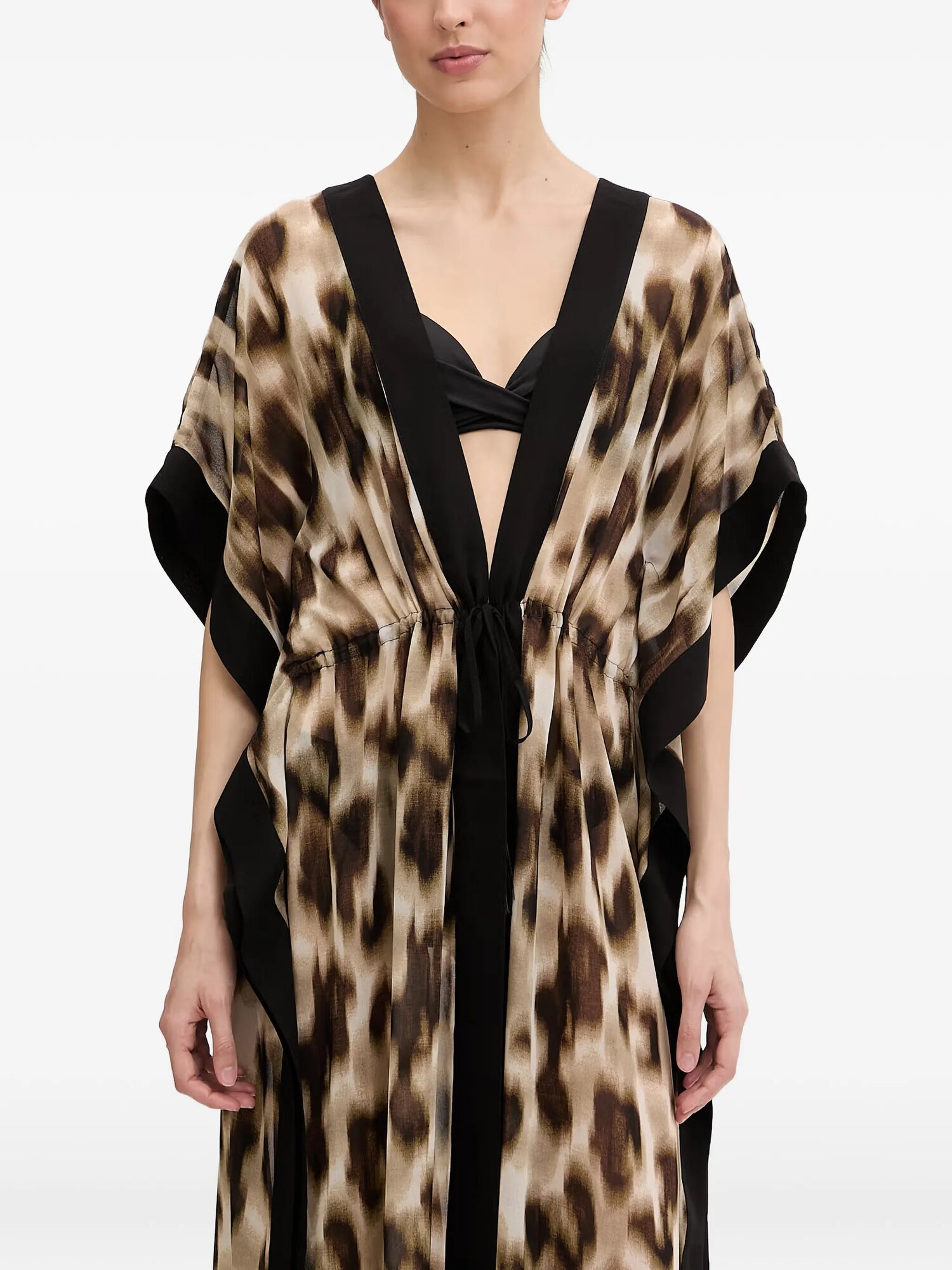 Накидка DKNY Leopard-print kaftan, размер 40 — фото 1