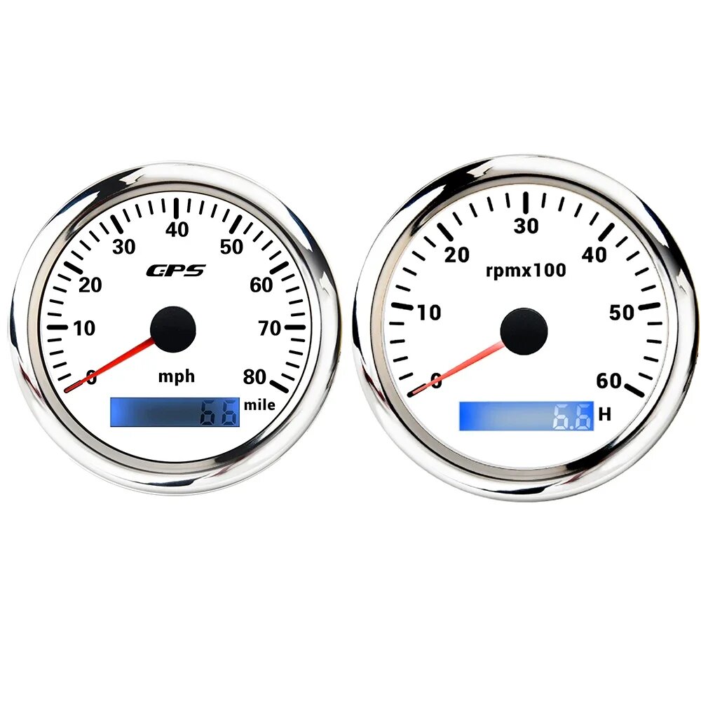 Автомобильный GPS-спидометр ELING С Двумя Датчиками, 85 Мм (85-200 Км/ч) И Тахометр 80MPH-6K WS