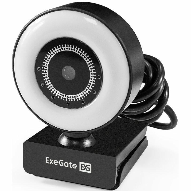 Веб-камера Exegate EX299464RUS 2K, 30 fps, микрофон, автофокус, чёрный