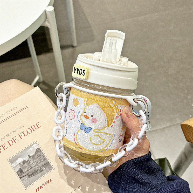 Pochacco kids plastic water bottle with straw and custom logo perfect for gifting little duck, plastic, multicolor