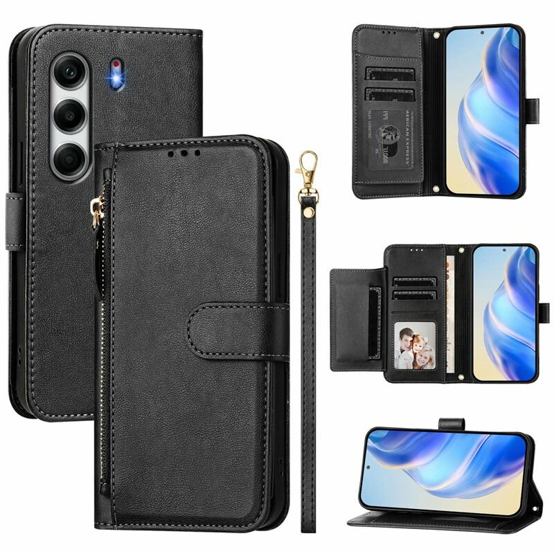 Чехол-книжка для Tecno Camon 40 и Camon 40 Pro 4G (Техно Камон 40 и Камон 40 Pro 4G) с кошельком на молнии. Мягкий силикон, полная защита, ударостойкий, беспроводная зарядка