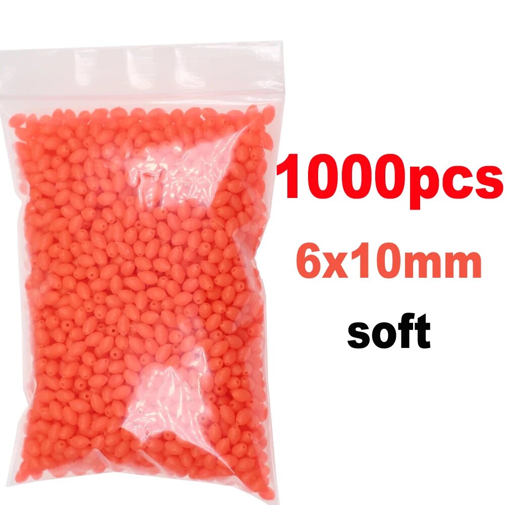 Светящиеся бусины Wifreo для морской рыбалки Красный, 6x10mm 1000pcs red